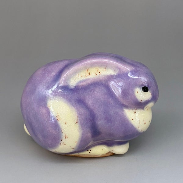 Small Crouching Bunny in Soft Lavender | wolfebirds.com