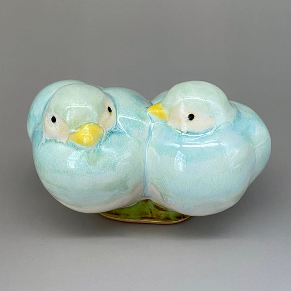Double Bird (Lovebirds) in Blue Skies | wolfebirds.com