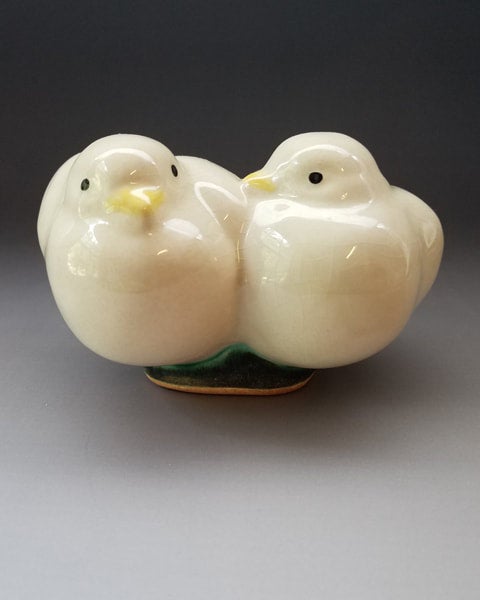 Double Bird (Lovebirds) in Parchment | wolfebirds.com