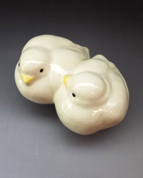 Double Bird (Lovebirds) in Parchment | wolfebirds.com