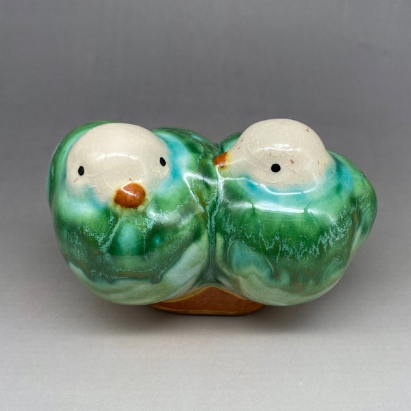Double Bird (Lovebirds) in Mint and Emerald Green | wolfebirds.com