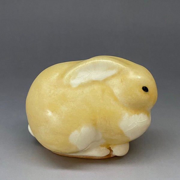Small Crouching Bunny in Frosty Yellow | wolfebirds.com